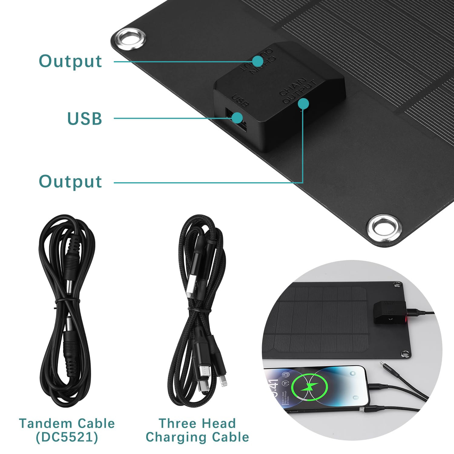 Solar Panel 50 Watt 6V, USB Port Portable Solar Panel High-Efficiency Monocrystalline PV Module Power Charger for Home RV Marine Rooftop Farm Battery for Outdoor Applications