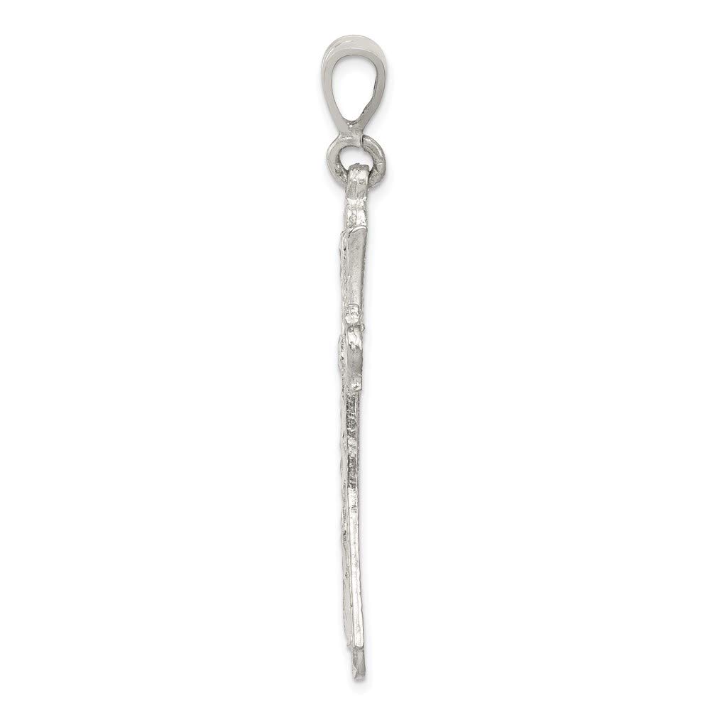 Sterling Silver Diamond-cut Cross Pendant 57mm 27mm style QC1870