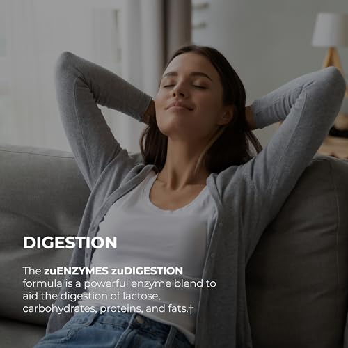 UMZU ZuEnzymes Digestive Enzymes Supplement | 21 Enzymes for Gut Health Support, Digestion & Nutrient Absorption | Helps Break Down Lactose, Carbs, Proteins & Fats (30 Day Supply | 30 Capsules)