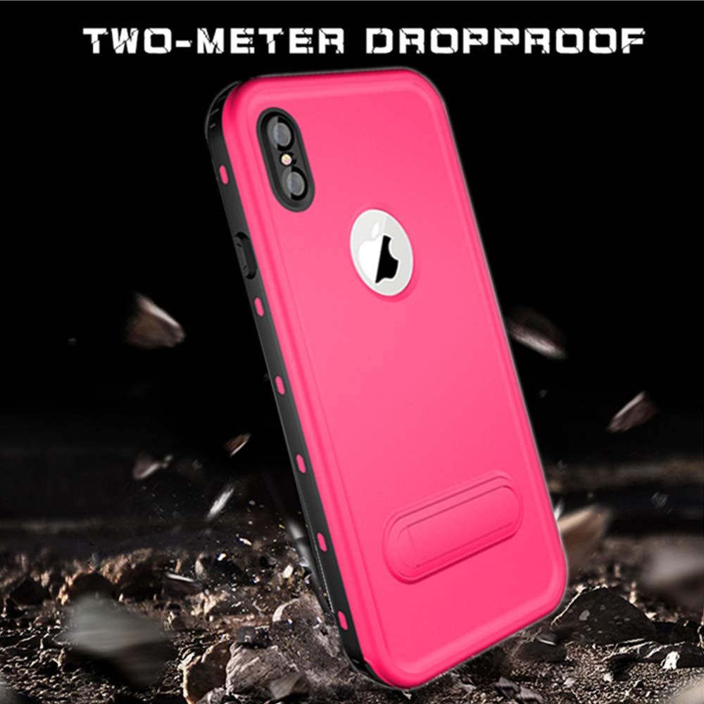SpringRay iPhone Xs Max Waterproof Case IP68 Certified Shockproof Dustproof Snowproof Full Body Rugged Protective Cover with Built-in Screen Protector for iPhone Xs Max 2018 Released 6.5 inch (Pink)