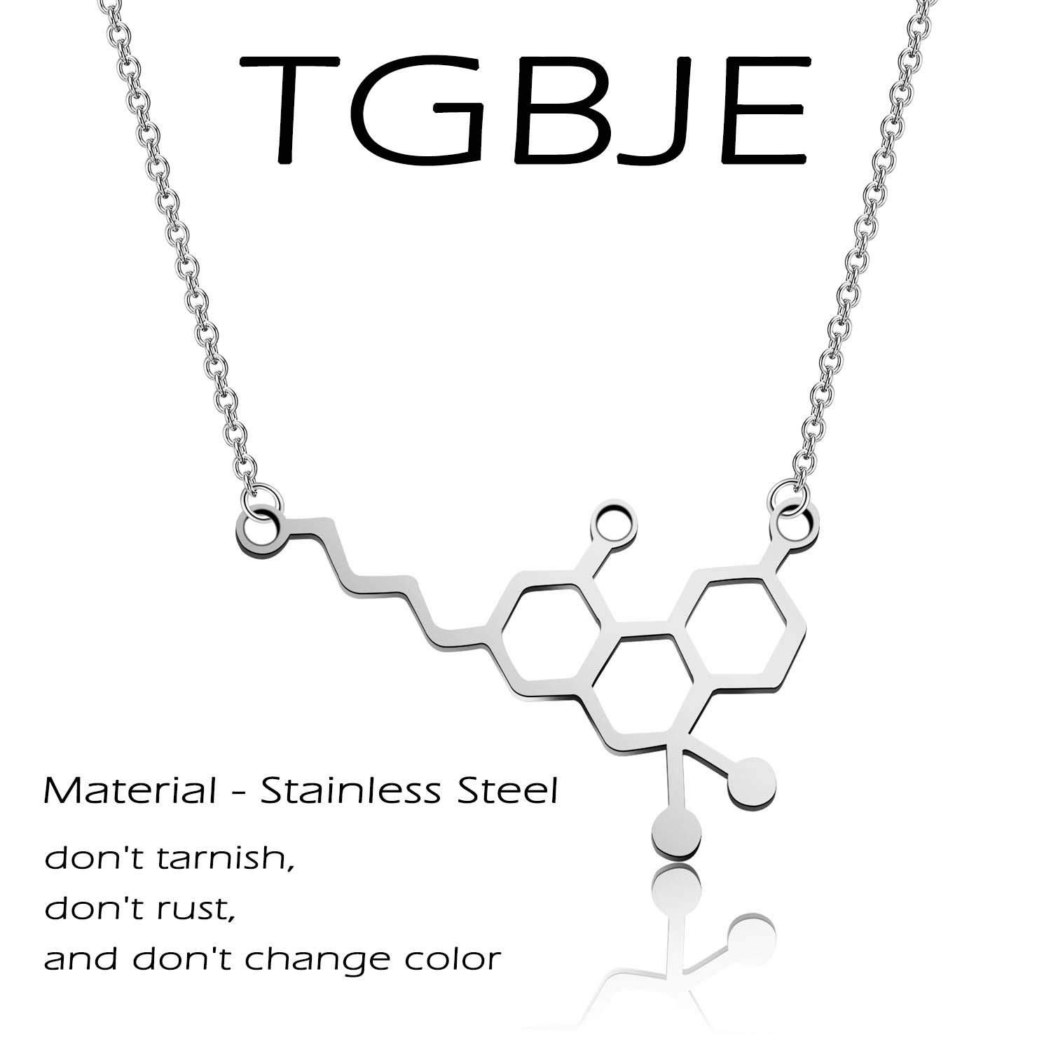 TGBJE THC Molecule Necklace CBD Molecule Necklace Pot Lovers Gift Cannabis Molecule Gift (THC Molecule Necklace)