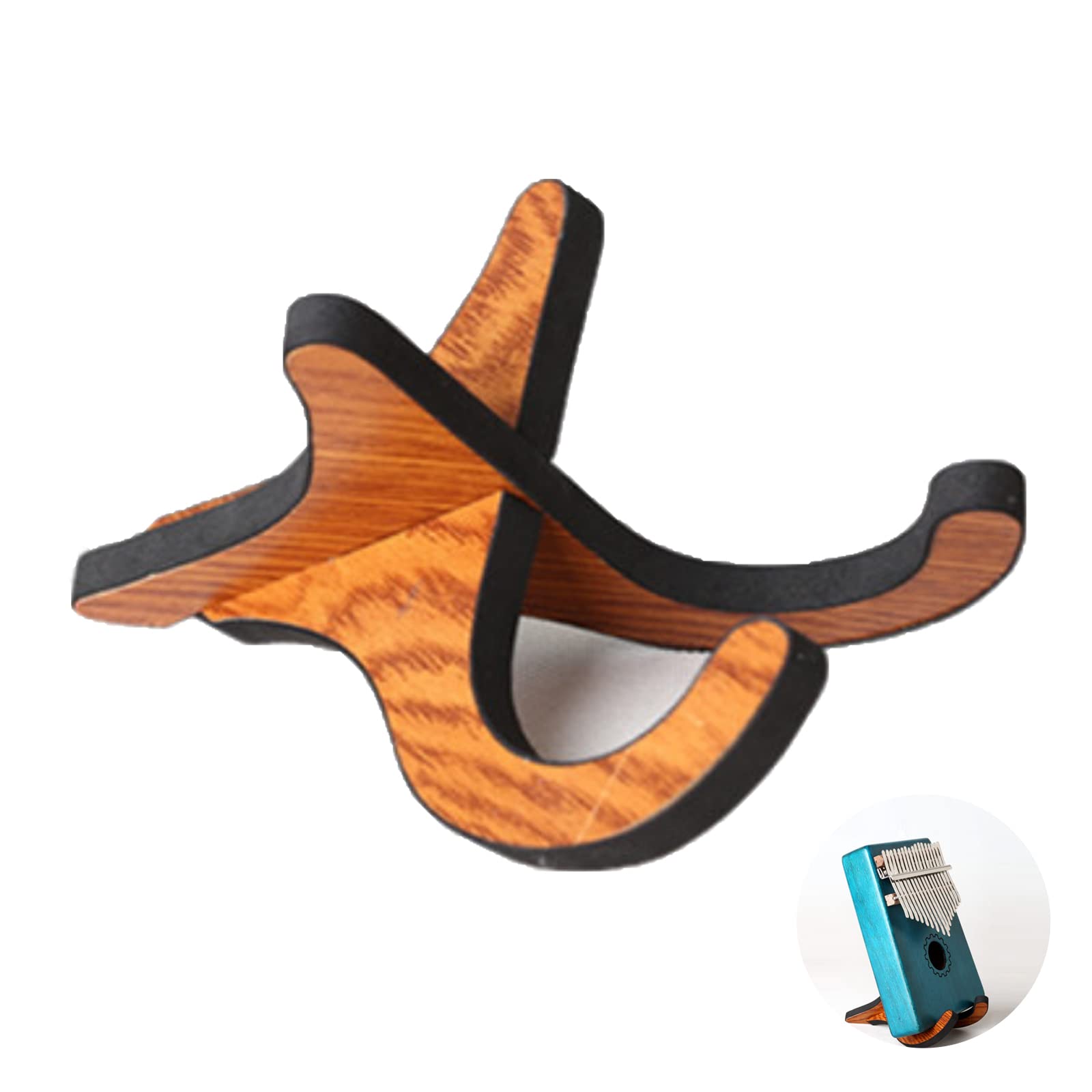YAFIYGI Ukulele Stand Violin Mandolin Folding Portable Stand Musical Instrument Stand Concert for Small Guitar, Violin, Banjo (Brown)