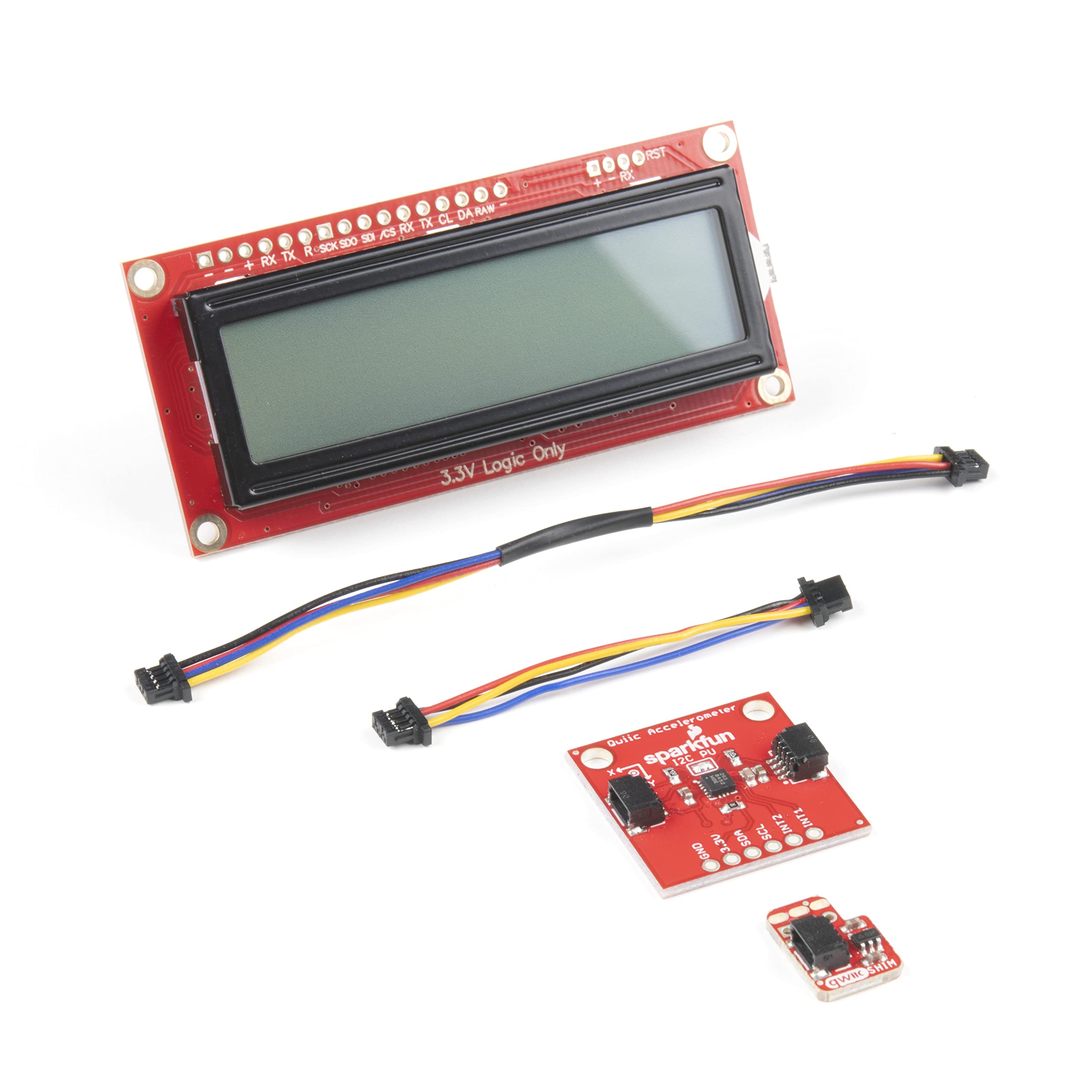 SparkFun Qwiic Shim Kit for Raspberry Pi (Not Included) - Also Includes Qwiic SerLCD 9DoF IMU Breakout & Necessary Cables