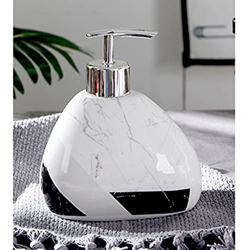 Soap Dispenser Nordic Marble Pattern Ceramic Bathroom Accessories Set,7-Piece Bathroom Sets Soap Dispenser Toothbrush Holder Soap Dish Tumblers Swab Box and Tray Bathroom Soap Dispenser