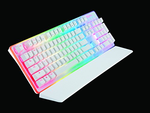 ROSEWILL Gaming Keyboard, RGB LED Backlit Wired Membrane Mechanical Feel Keyboard with Removable Keycaps and Wrist Rest