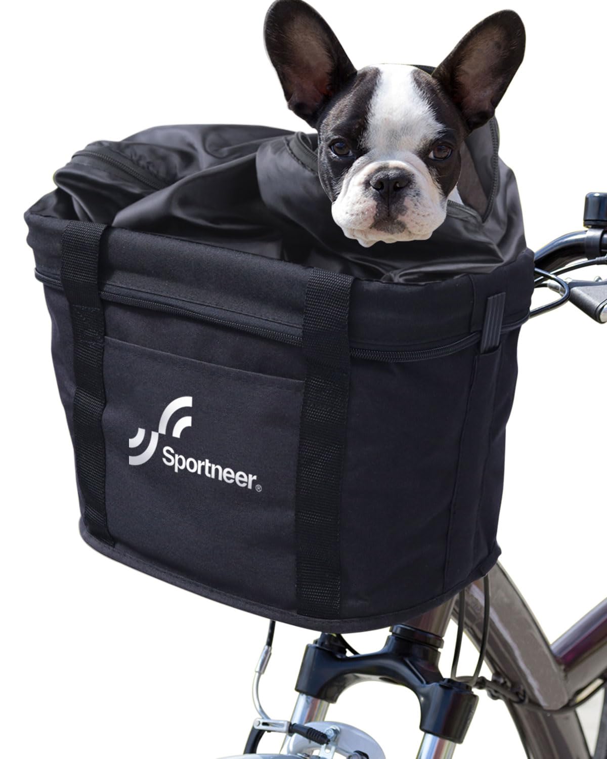 Sportneer Bike Basket Front Handlebar - Quick Release Bicycle Basket Multi-Purpose Detachable Small Pet Carrier Easy Install Bike Basket for Commuting Shopping Camping, Max.Bearing: 11lbs
