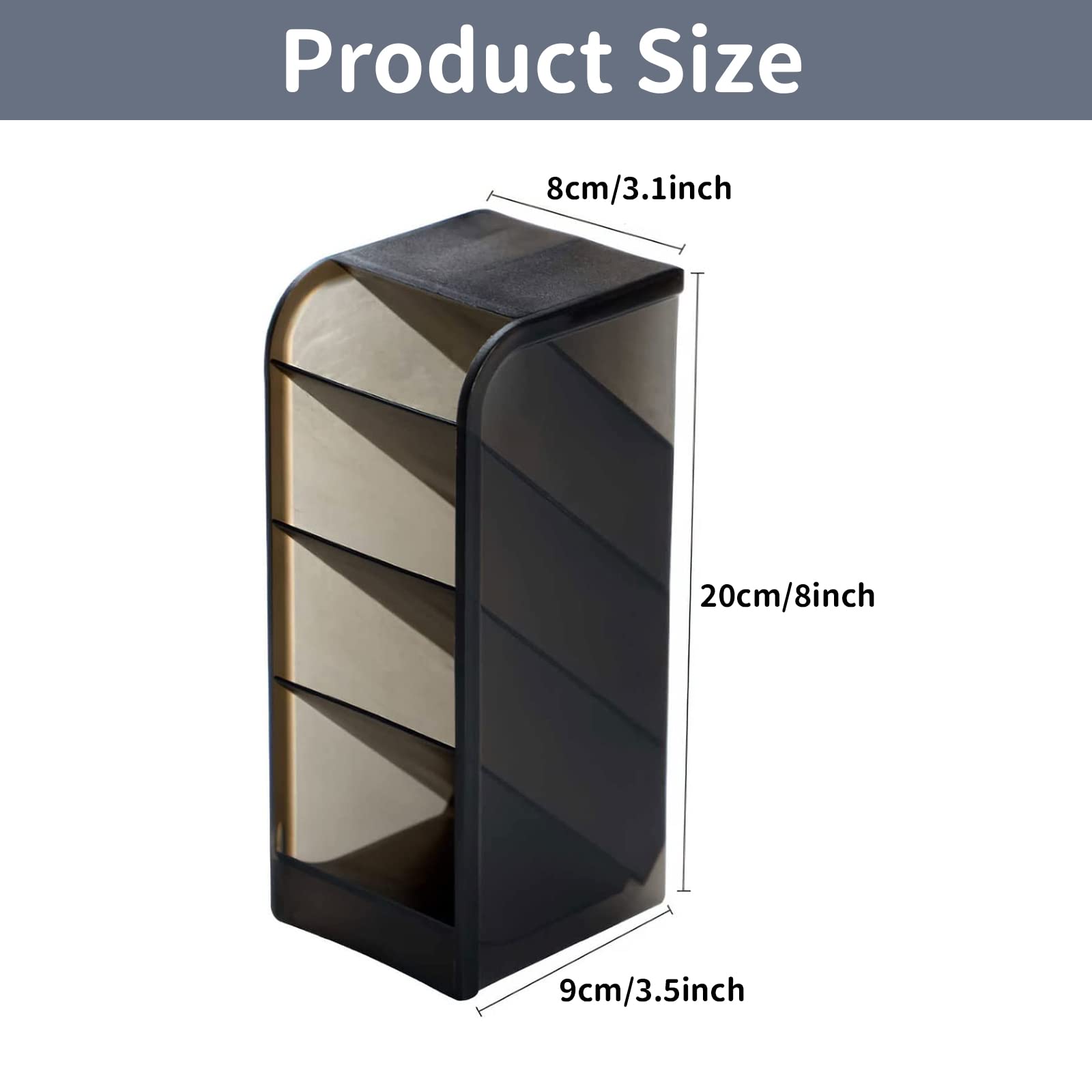 Pen Holder, Pen Organizer Storage, 2 Pcs Desk Organizer Pen Holders, Pencil Holder with 4 Compartments for Office, School, Home Supplies (Black)