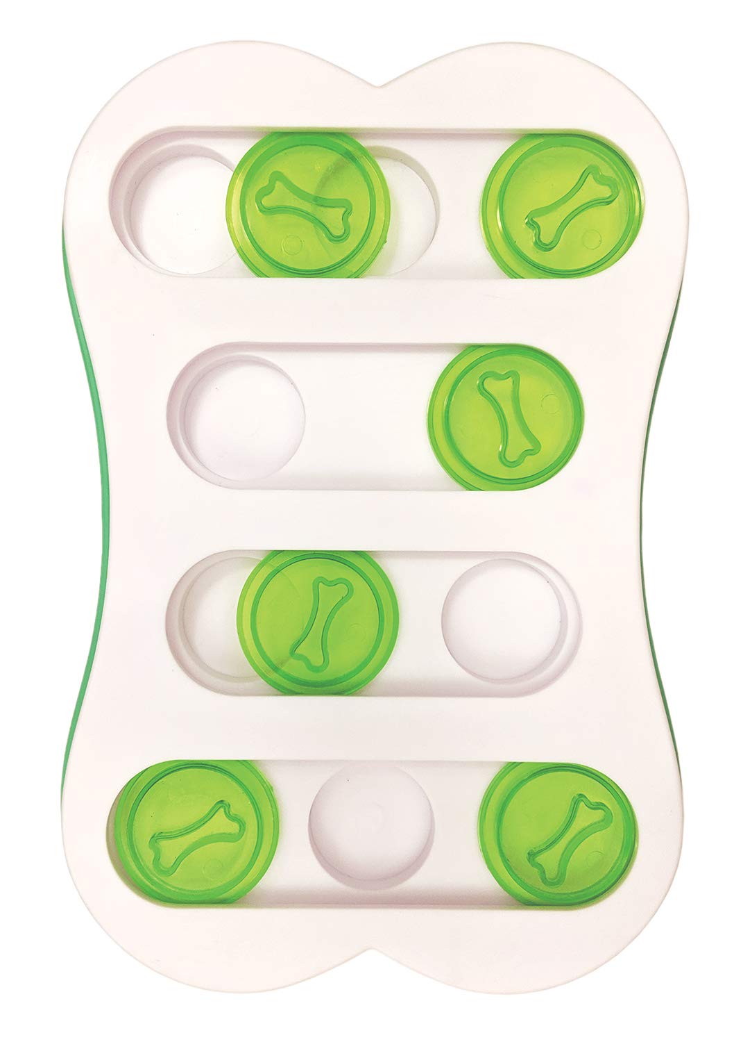 SPOT Ethical Pet Interactive Seek-A-Treat Shuffle Bone Toy Puzzle That Will Improve Your Dog's IQ, Specially Designed for Training Treats, Multi