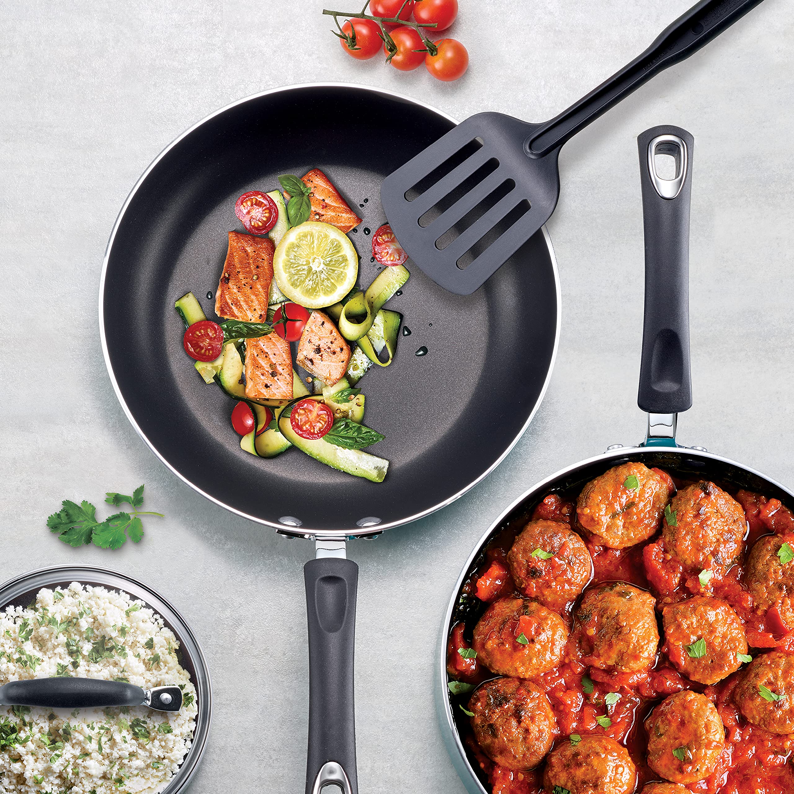 Tramontina 80106/004 Porcelain Enamel Aluminum Nonstick 16-Piece Teal Cookware Set, Made in USA