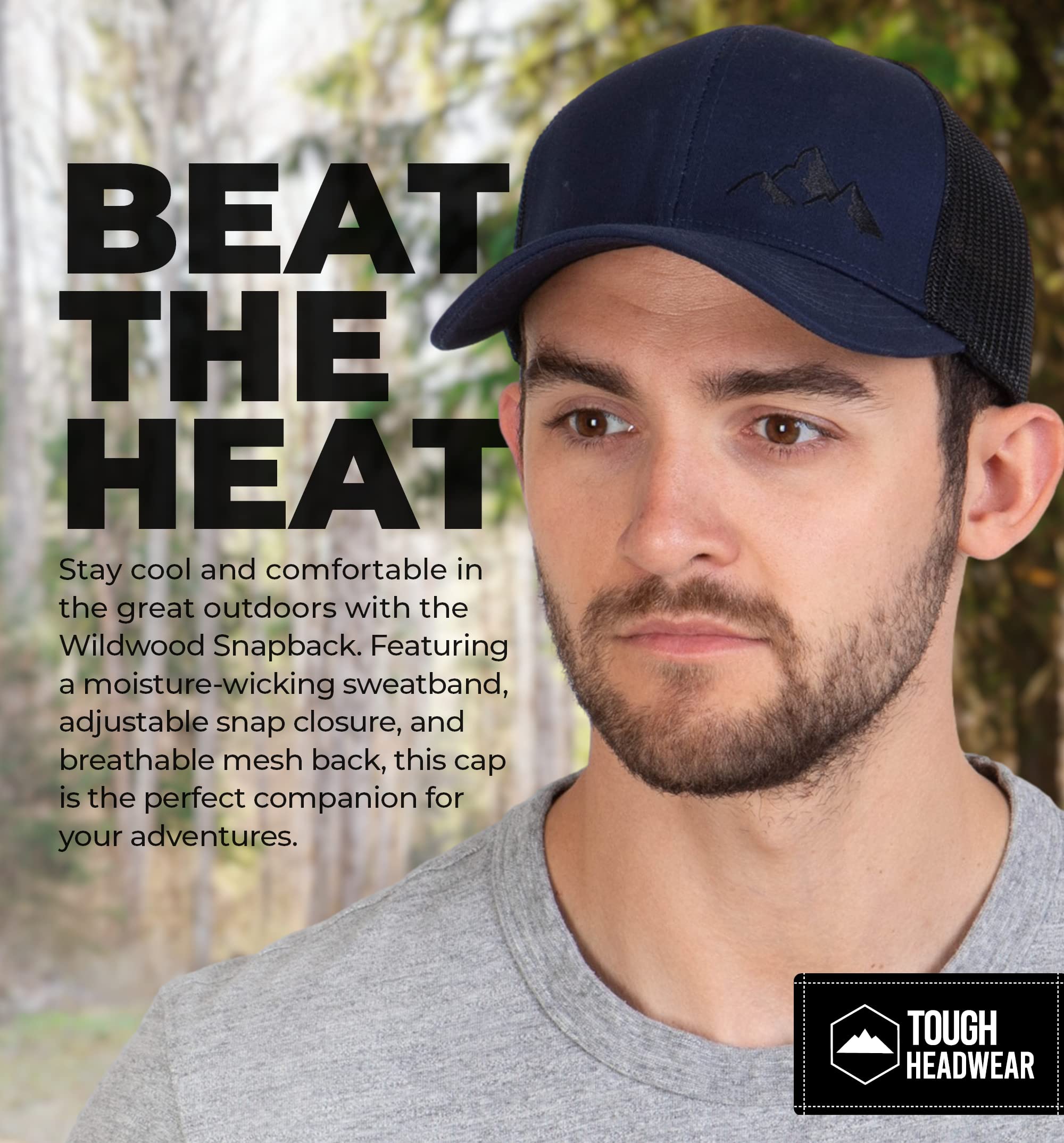 Tough Headwear Hats for Men - Trucker Hat Men - Mesh Hats for Men - Snap Back Hats for Men - Trucker Caps Embroidered & Badge