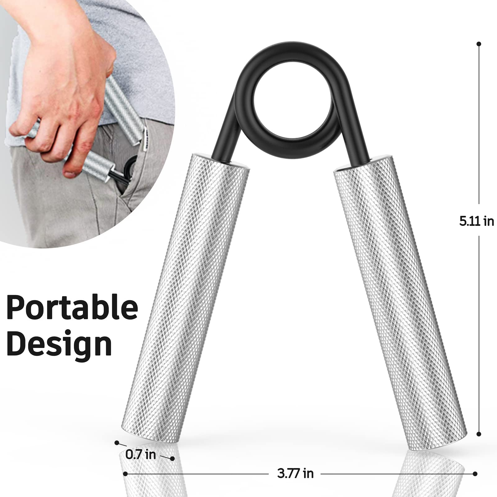 ZEAGUS Grip Strength Trainer 4 Pack,50LB-200LB Metal Hand Grip Strengthener,Non-Slip Heavy-Duty Forearm Exerciser,Hand Gripper for Muscle Building and Hand Rehabilitation Exercising