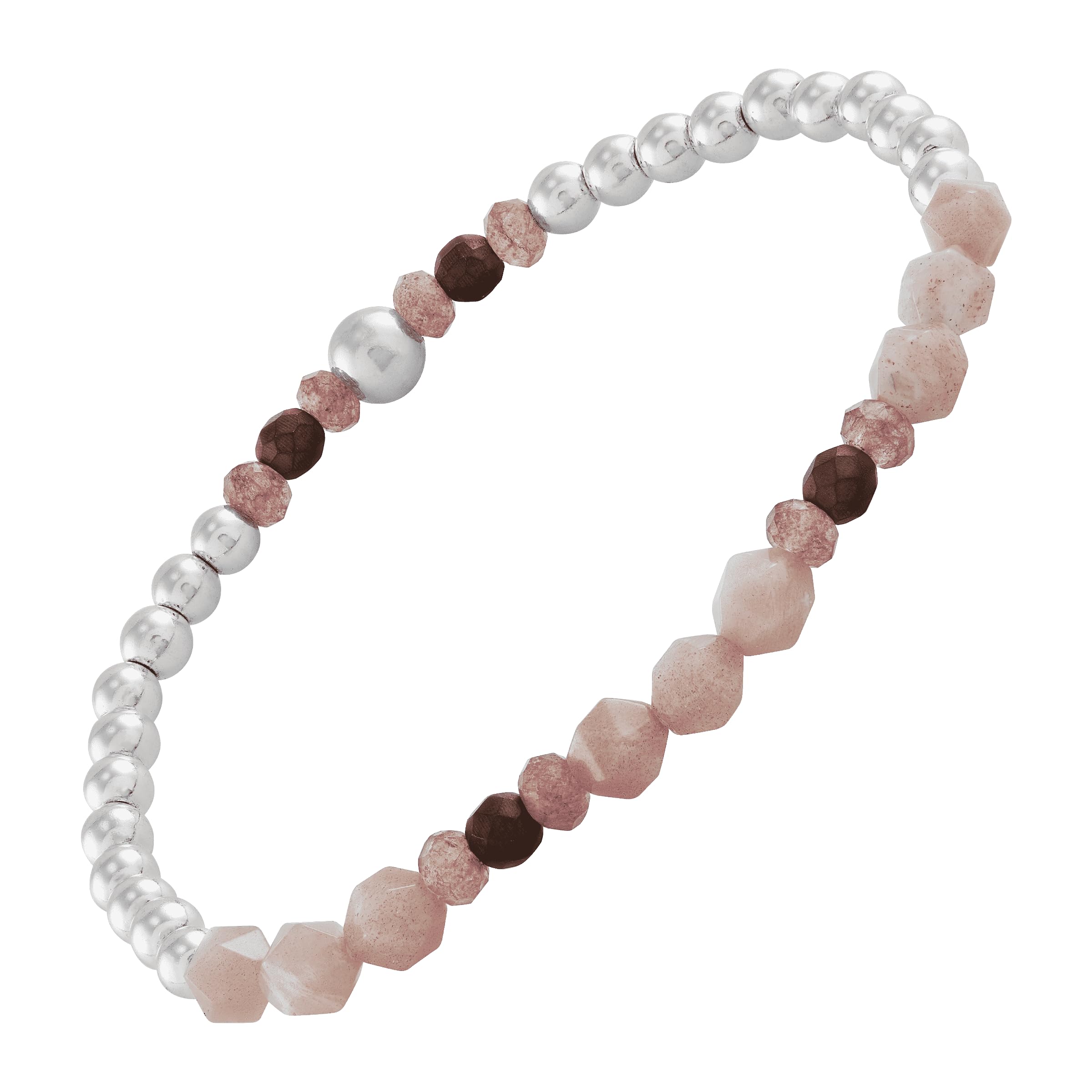 Silpada 'Chasing Rainbows' Moonstone, Hematite and Muscovite Bracelet in Sterling Silver, 7"