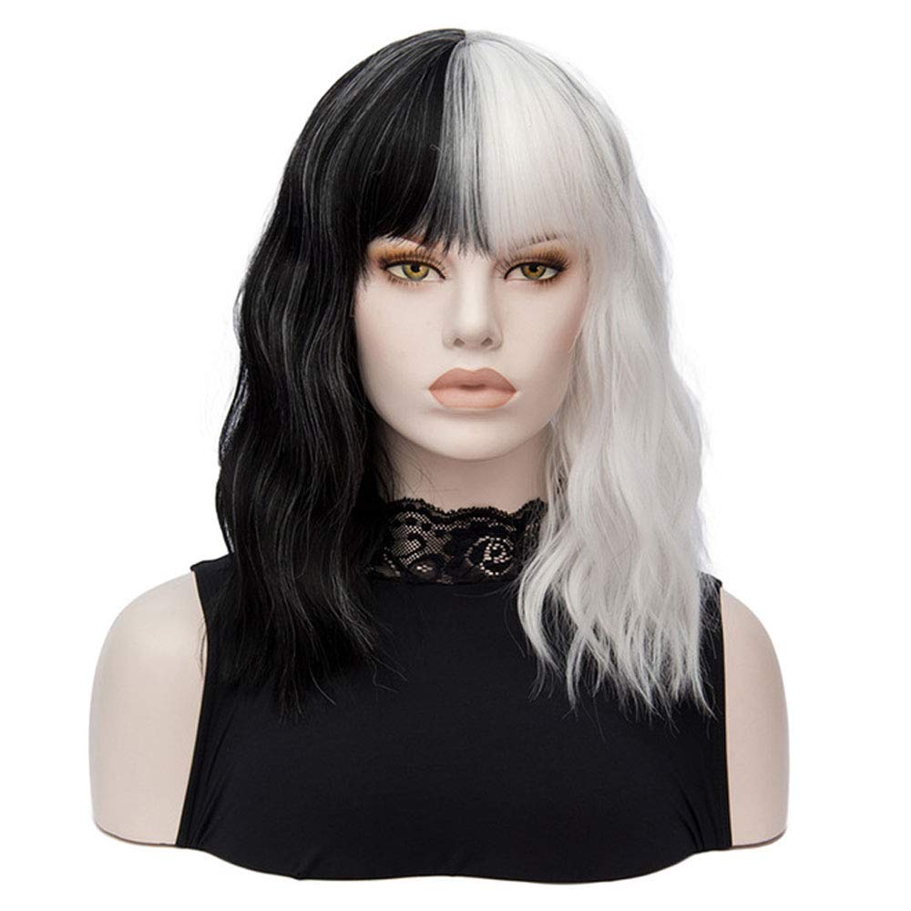 QACCF Long Grey Wig Women Long Wavy Fluffy Curly Heat Resistant Full Bang Girls Long Grey Wig (Grey)