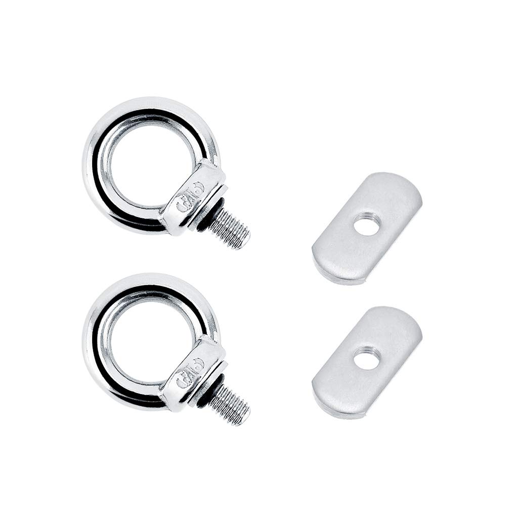 VTurboWay 4 Pack Full 316 SS, Track Mount Tie Down Eyelet, Hold Bungee Cord or Ropes Up to 0.6", Marine Hardware