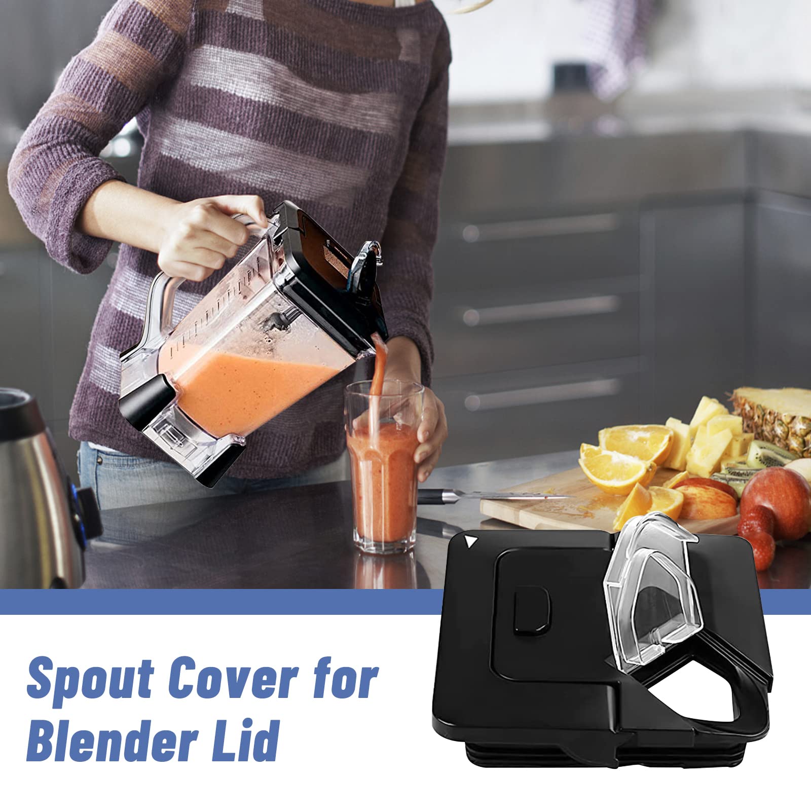 Spout Cover for Ninja Blender Lid, Pour Spout Cover Replacement Accessories, Lid Replacement for Ninja Blender 72 Oz Pitcher, for NJ600-NJ602 and BL500-BL781
