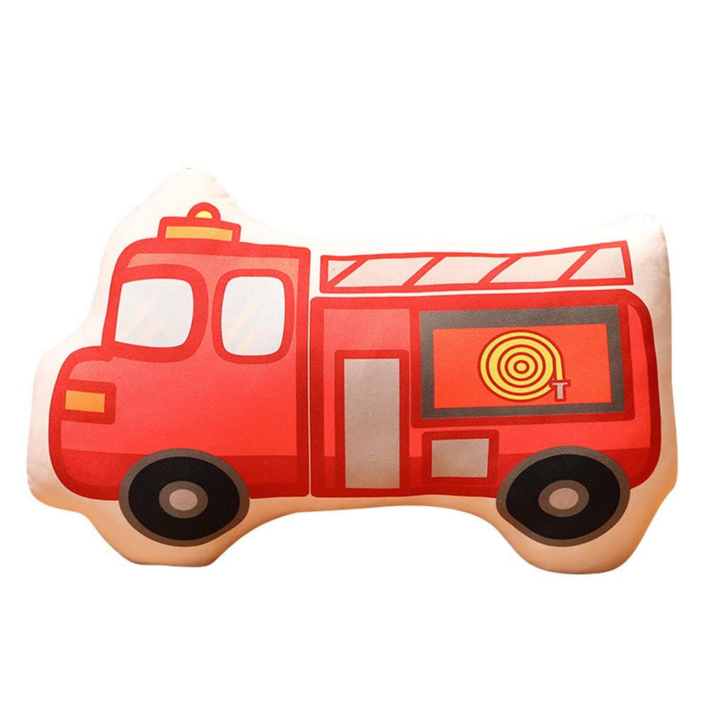 Zctghvy 3D Fire Truck Plush Pillow Stuffed