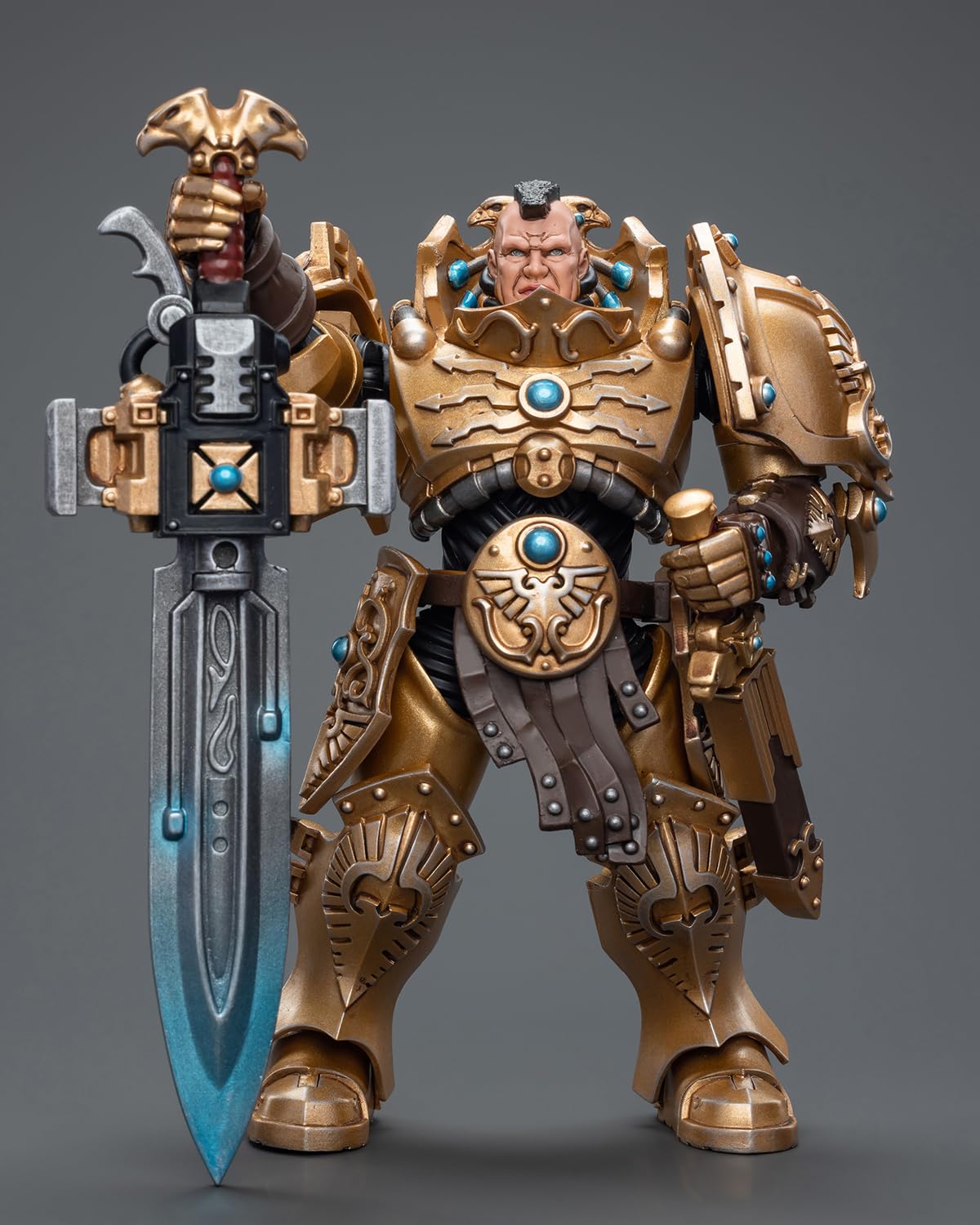 Pipigirl JoyToy 40K Space Marine Genuine License 1/18 Action Figure, Adeptus Custodes Custodian Guard with Sentinel Blade, 4.88 inch Action Figures Kits (Sentinel Blader)