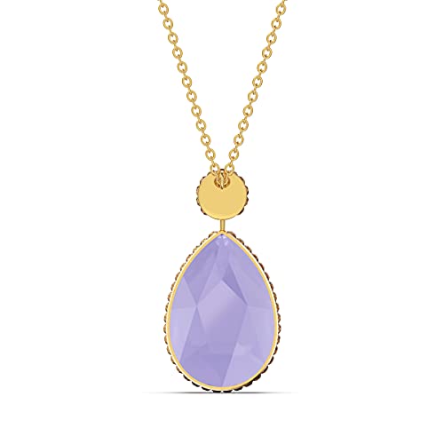 SWAROVSKI Chroma Pendant Necklace, Dual-sided Green and Lilac Drop-Cut Crystals with a Gold-Tone Finish Chain, Part of the Chroma Collection