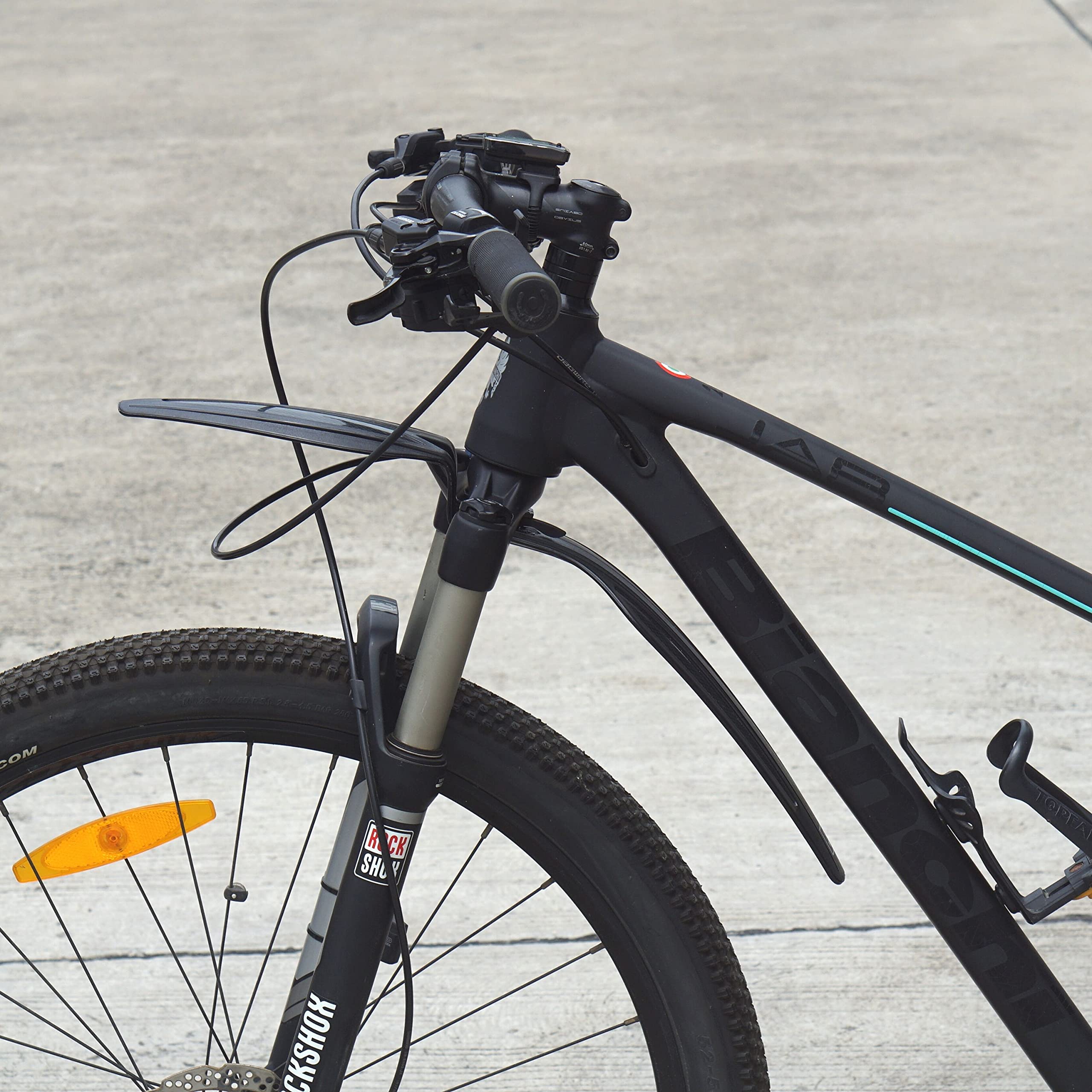 Vincta Mountain Bike Fenders - MTB Mudguard Set Includes Both Front and Rear Fenders - Adjustable & Quick Release - Fits 24"-26" Mountain Bicycle (2.125"-3" Tyre Width) - Mountain Bicycle Fender Set