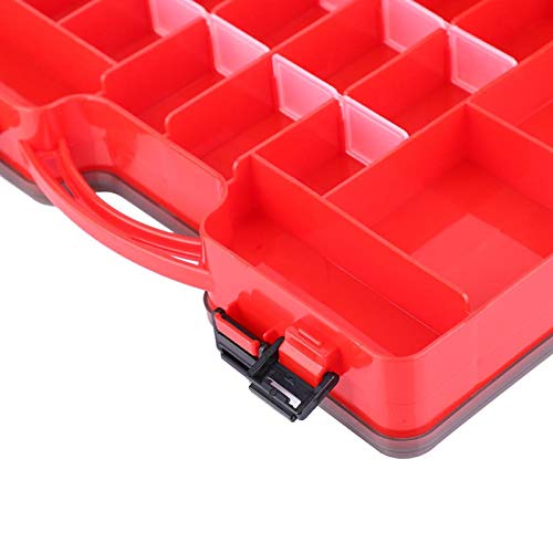 SALUTUYA Lightweight and Portable Non-Toxic Fishing Tackle Storage Box Made of ABS Material Mobile Interlayer,for Outdoor(red)
