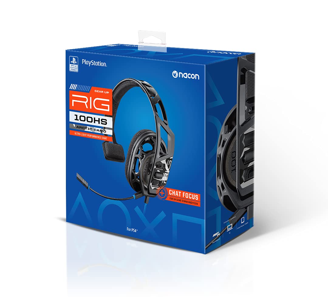 RIG 100HS Premium Open Ear Chat Headset Officially Licensed for Playstation PS5, PS4 with Noise Canceling Microphone (Arctic Camo)