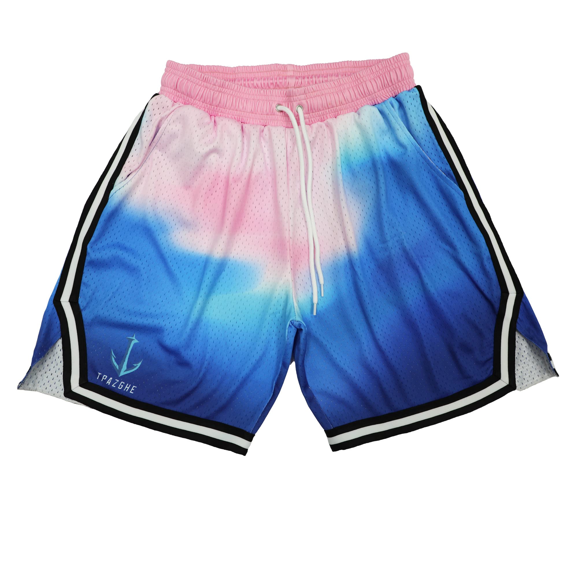 Sublimation Custom Athletic Basketball Shorts for Men with Pockets and Active Tech Graphic Knit Elastic Waistband Quick Dry Activewear (co8,Large)