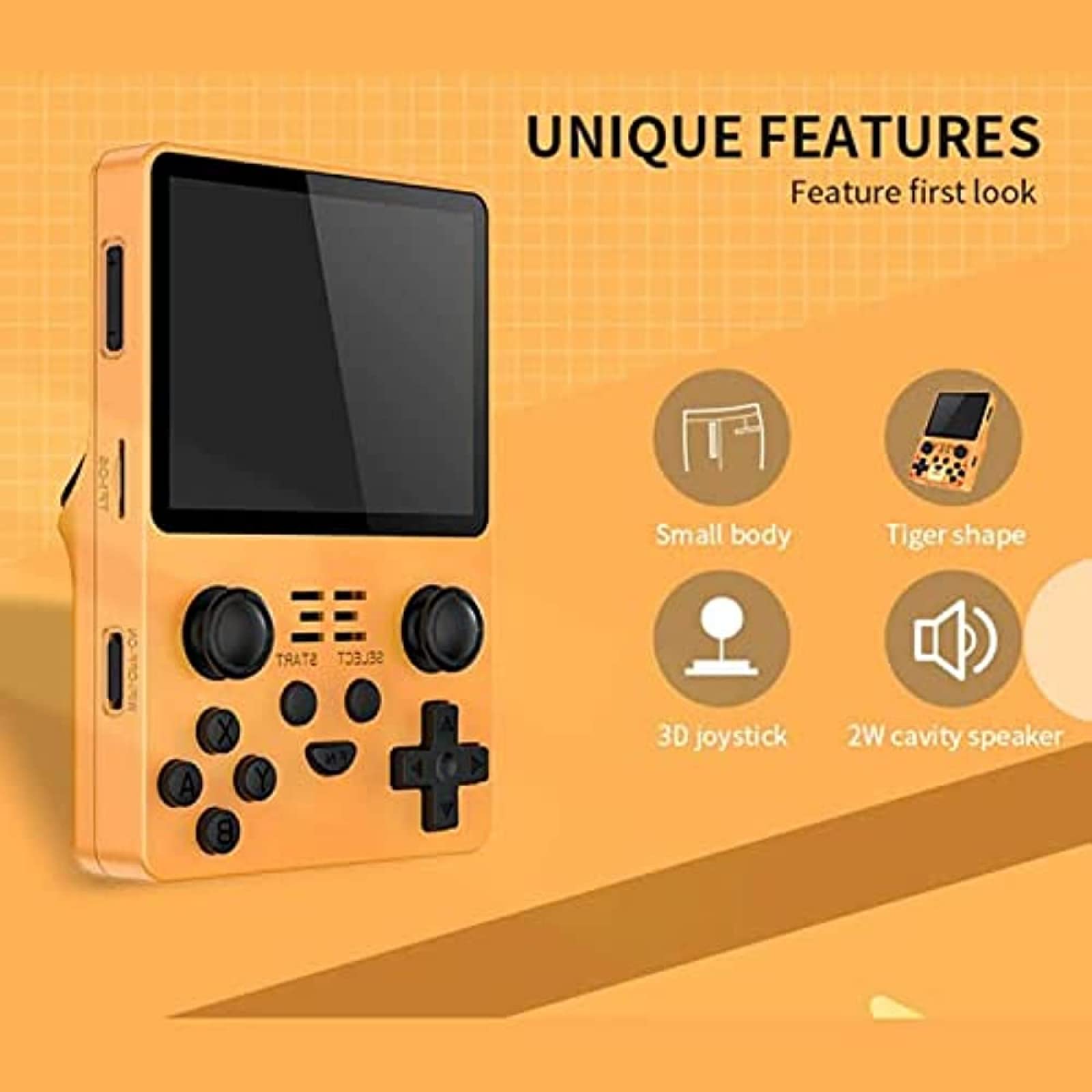 ZENZES Handheld Game Console Powkiddy RGB20S with Built-in 20000 Games, 3.5inch IPS Screen Portable Handheld Nostalgic Arcade Retro Game Machine, Game Console Toy Gift-16G+128G||Blue