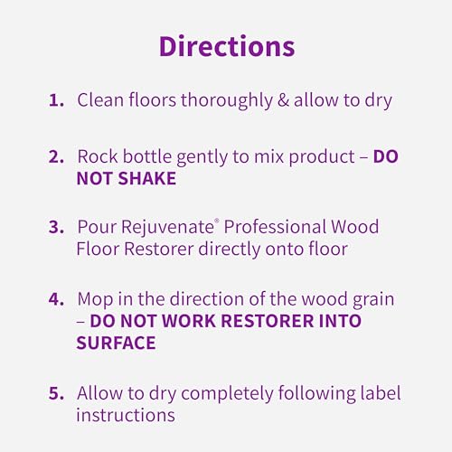Rejuvenate Professional Wood Floor Restorer and Polish with Durable Finish Easy Mop On Application High Gloss Finish 128oz
