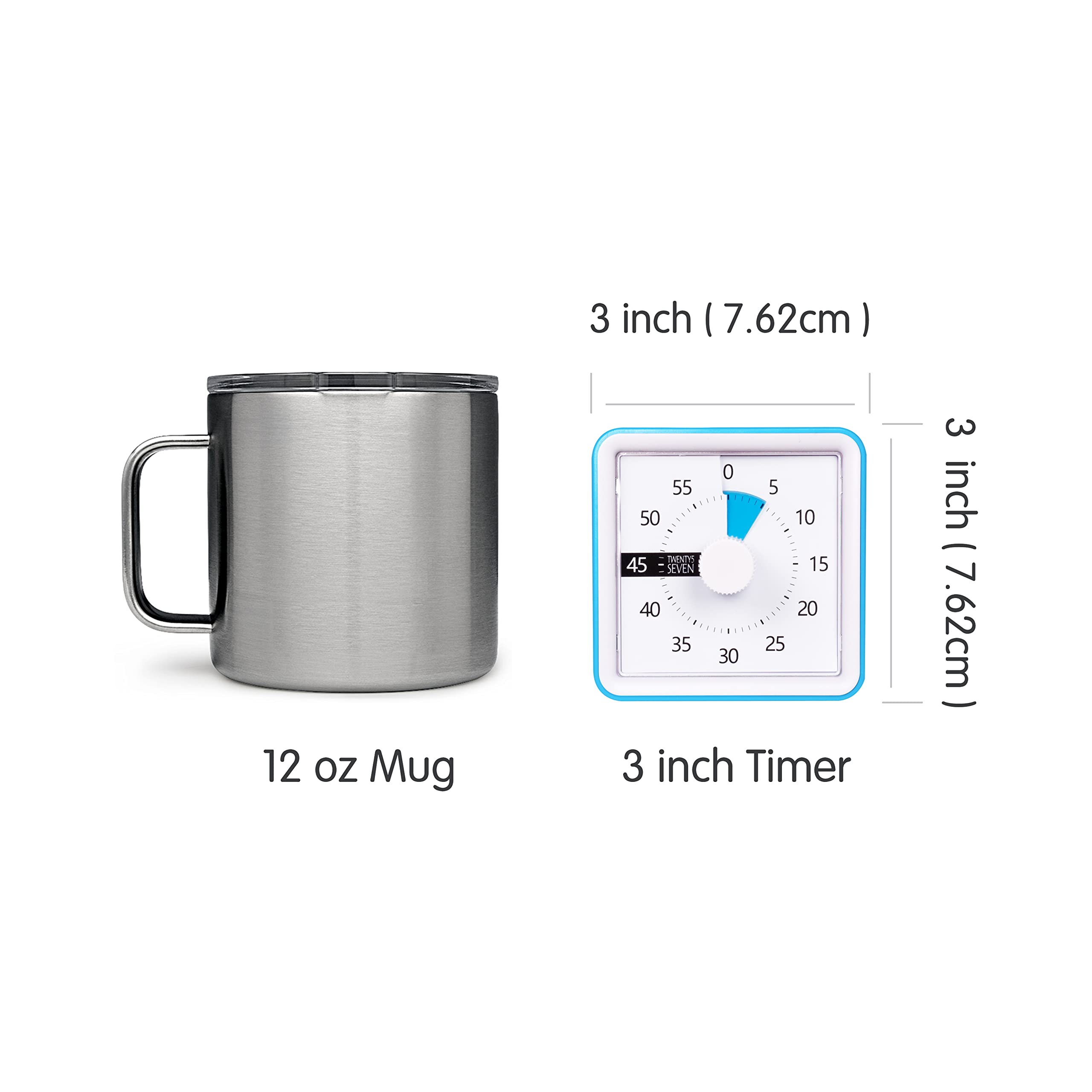 Visual Timer with Protective Case, 60-Minute Countdown Timer for Kids Autism ADHD Classroom Home Office, Countdown Clock for Teaching Work, Pomodoro Timer for Time Management Education, Sky Blue