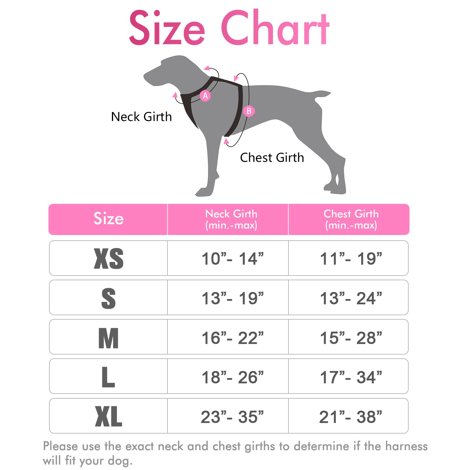 rabbitgoo No-Pull Pet Harness with 2 Leash Clips, Adjustable Soft Padded, Reflective No-Choke Pet Oxford Vest with Easy Control Handle for Large Dogs, Pink, L