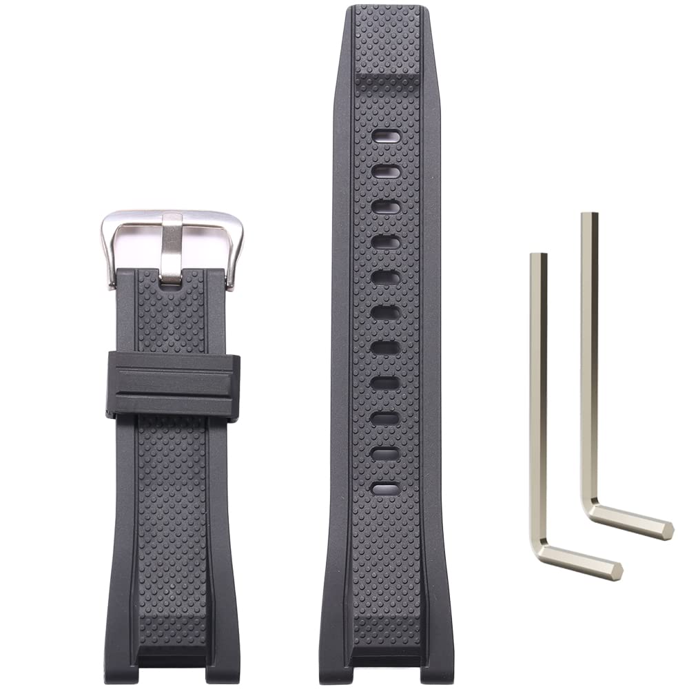 XBHSW Resin Replacement Band Compatible with Casio G-shock GST-B100 GST-S300 GST-S110 GST-S100 Men's Waterproof Rubber Strap Bracelet Watch Accessories(black-S)