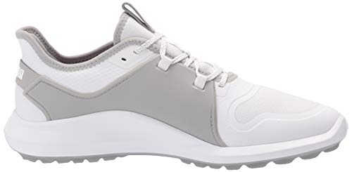 PUMA mens Ignite Fasten8 Golf Shoe, Puma White-puma Silver-high Rise, 12 US