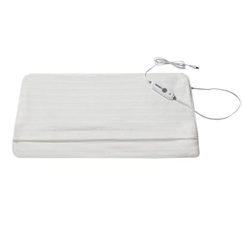 Serta Siena Heating Pad Large Foot Warmer, Soft Sleeve Pocket, Auto Shut Off Multi-Heat Setting Controller, Extra Wide Electric Heated Wrap For Shoulder, Back, Stomach Comfort 35"x20" Ivory