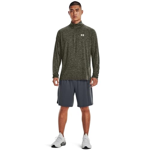 Under Armour Men's Tech 2.0 1/2 Zip-Up T-Shirt , (391) Marine OD Green / Black / White, X-Large Tall