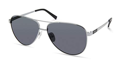 Timberland Men's TBA9267 Polarized Pilot Sunglasses, Shiny Gunmetal, 60mm