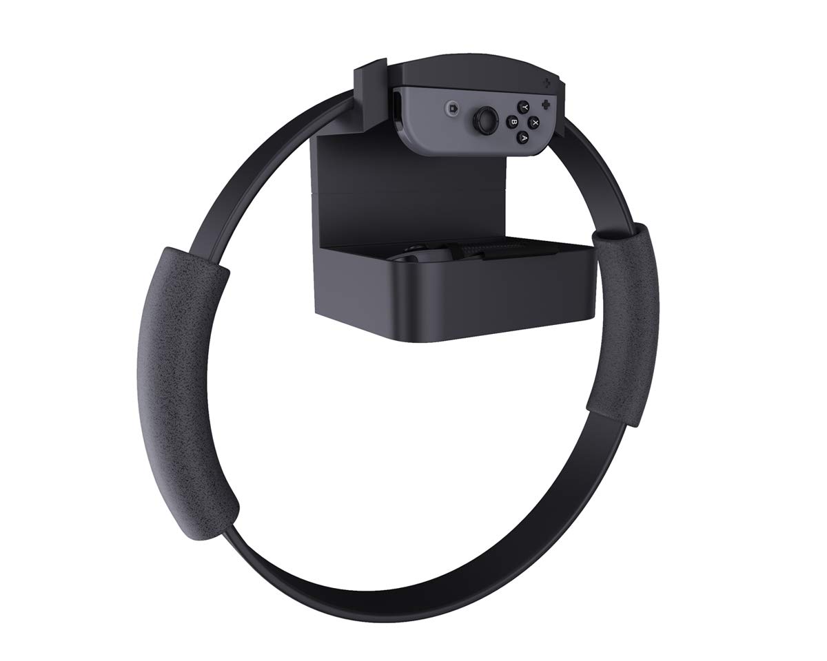 Wall Mount for Switch Ring Con, Storage Stand Wall Hook for Nintendo Switch Ring Fit Adventure Games Accessories, Organizer Holder for NS Fitness Ring, Leg Strap, Earbuds and Joy Con Controllers