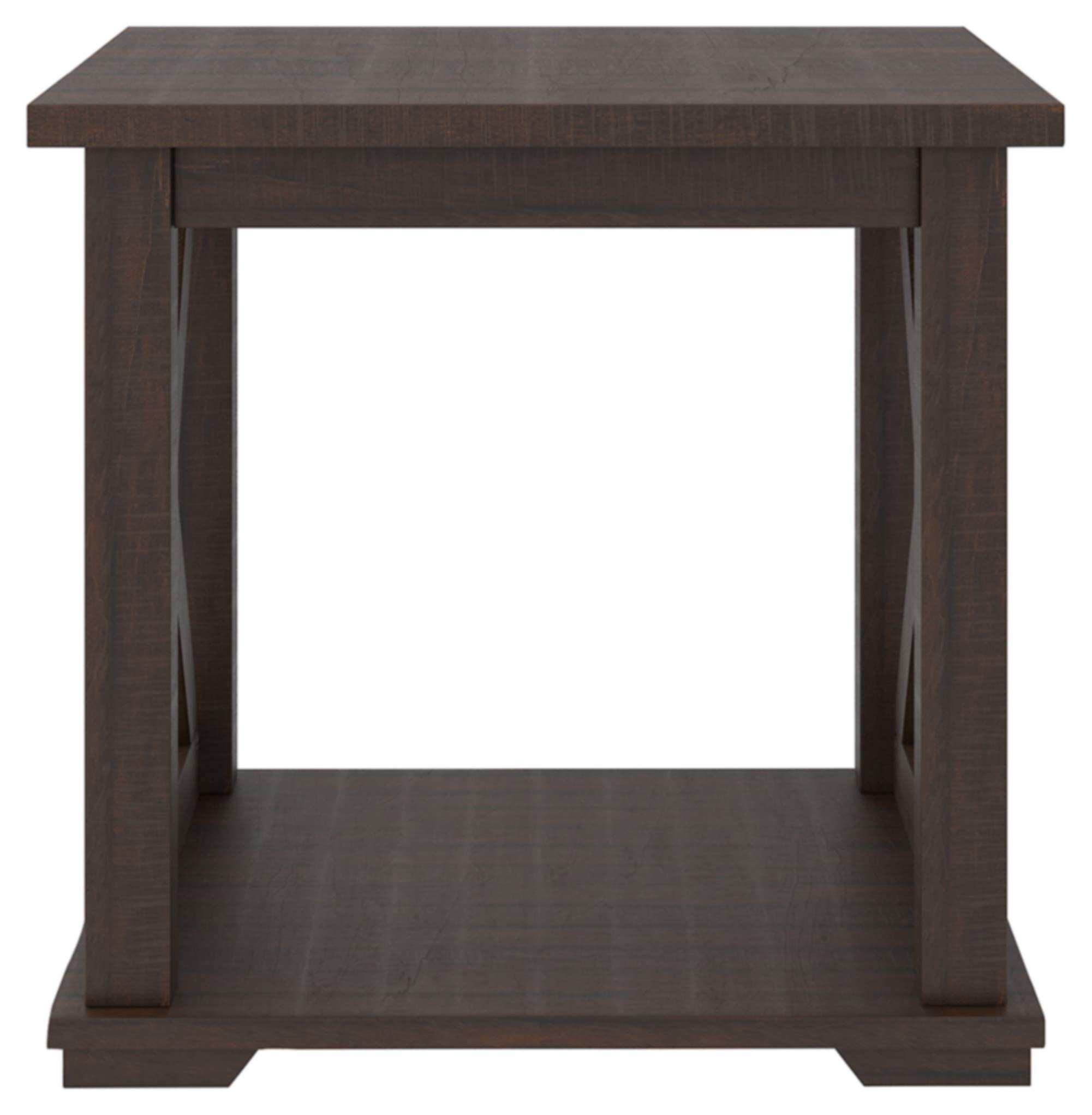 Signature Design by Ashley Camiburg Modern Farmhouse End Table with Crossbuck Details, Brown