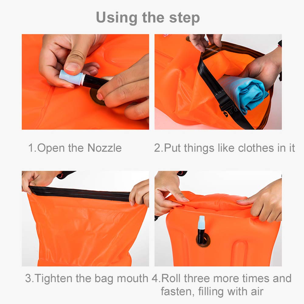 Swim Buoy Waterproof Storage Space,Can Put Things Like Phones in it,Life Saving Tool for Open Water Swimmers,Auxiliary Swimming,Spare Emergency Rescue Bubbles