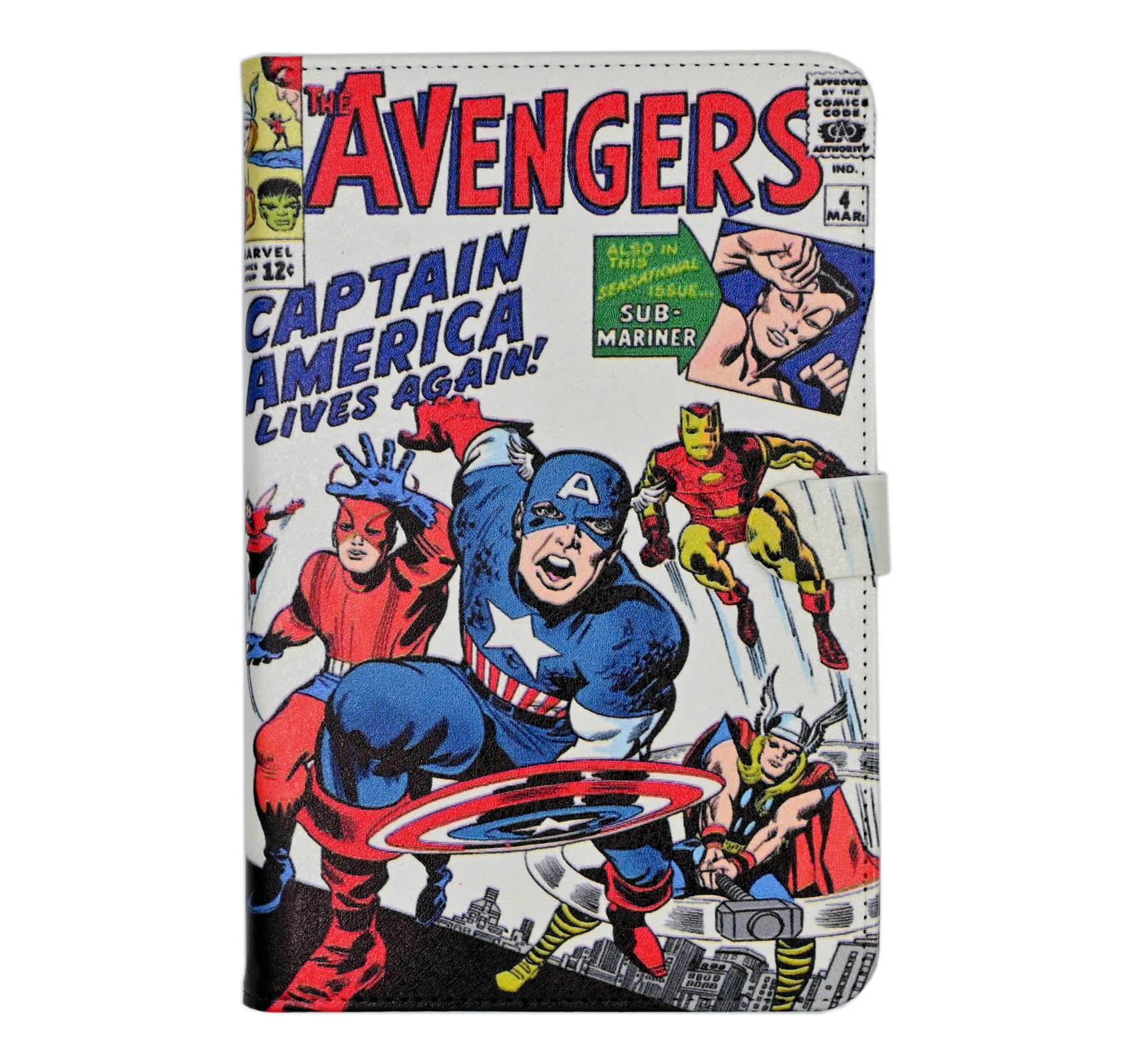 TPACC Case for Amazon Fire 7 Tablet (Fire 7" Display 7th/9th Generation 2017/2019 Release) PU Leather Slim Folding Case Adjustable Stand Shockproof TPU Interior Cover, Cartoon Comic Superhero Alliance