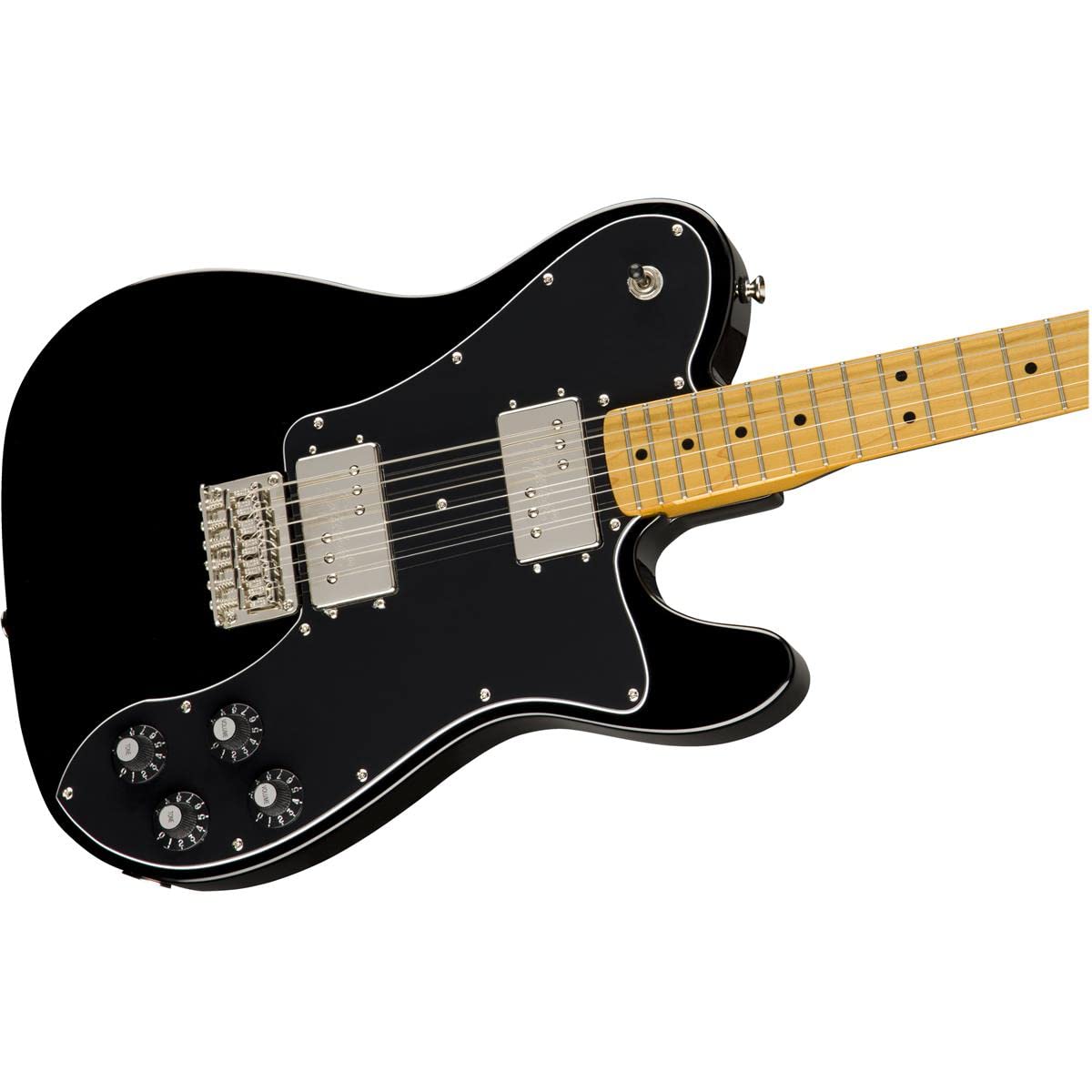 Squier Classic Vibe 70s Deluxe Telecaster Electric Guitar, Black, Maple Fingerboard