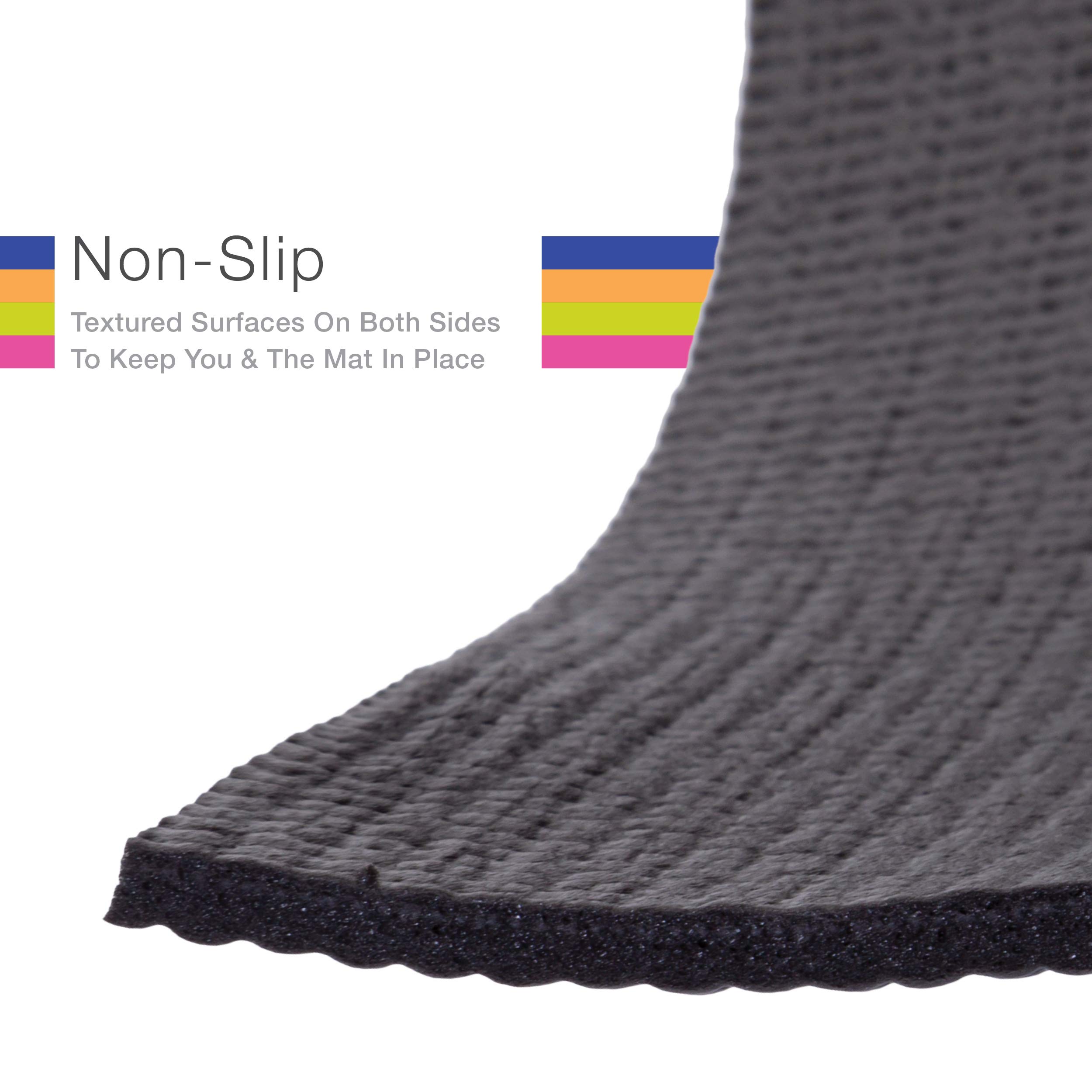 SIT TWISTER Yoga Mat - Lightweight Non-Slip Exercise Mat for Yoga, Pilates, and Stretching - Made with All-Natural Hygenic Bamboo Charcaol Powder - Includes Carrying Strap (70" x 24")