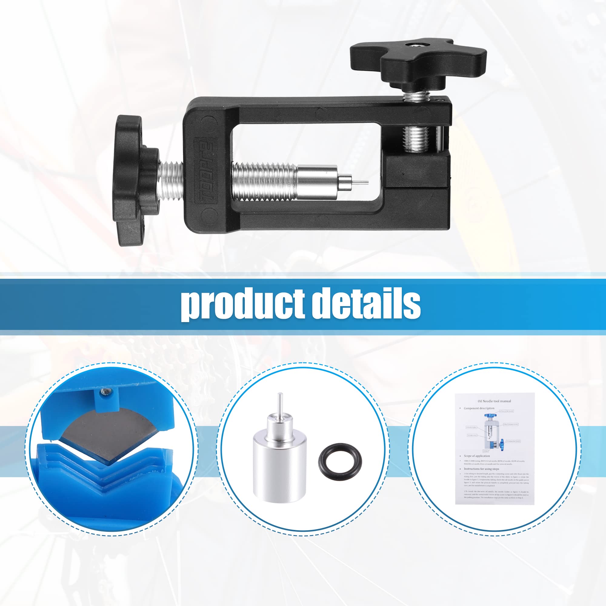 X AUTOHAUX Universal Bike Bicycle Hydraulic Disc Brake Hose Banjo Needle Driver Insertion Tool Kit with Cutter for Mountain Bike