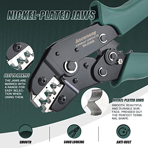 Solar PV Panel Crimping Tool Kit for AWG14-10 (2.5/4/6mm²); Includes a Pair of Solar Spanners and 4PCS Solar connectors; Portable Hand Tool Kit for Solar Installation