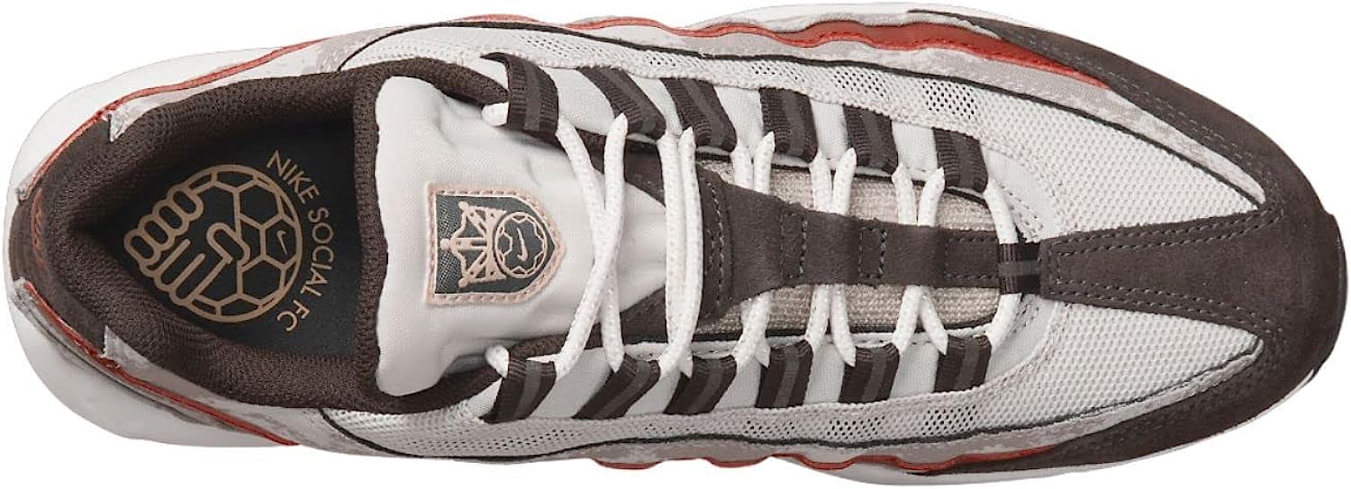 NIKE Men's Sneaker, Light Bone Summit White Khaki Dune Red, 12