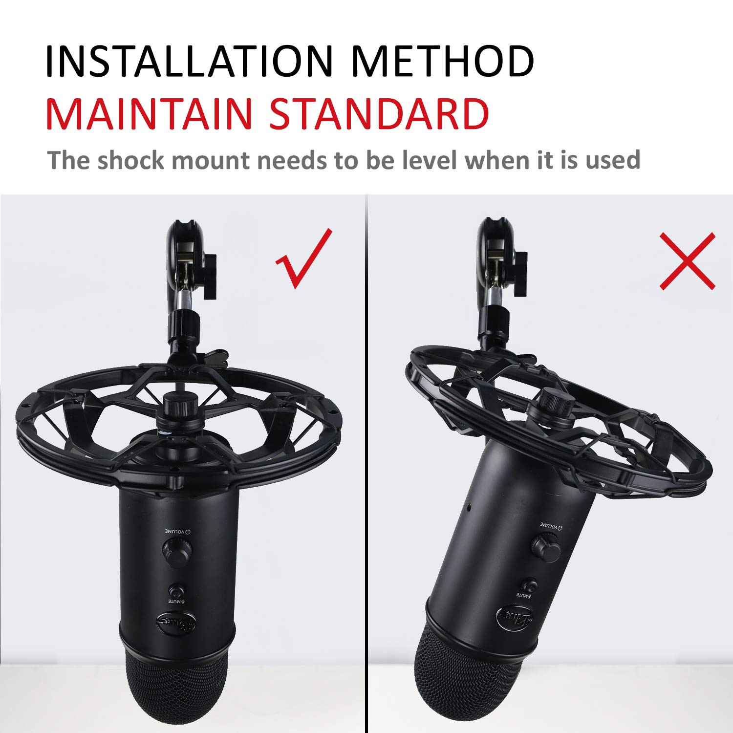 Shock Mount with Pop Filter for Blue Yeti/Yeti Pro Microphone, Upgraded Version Shockmount With Blue Yeti Foam Windscreen Reduces Vibration Noise Matching Mic Stand Boom Arm by SUNMON