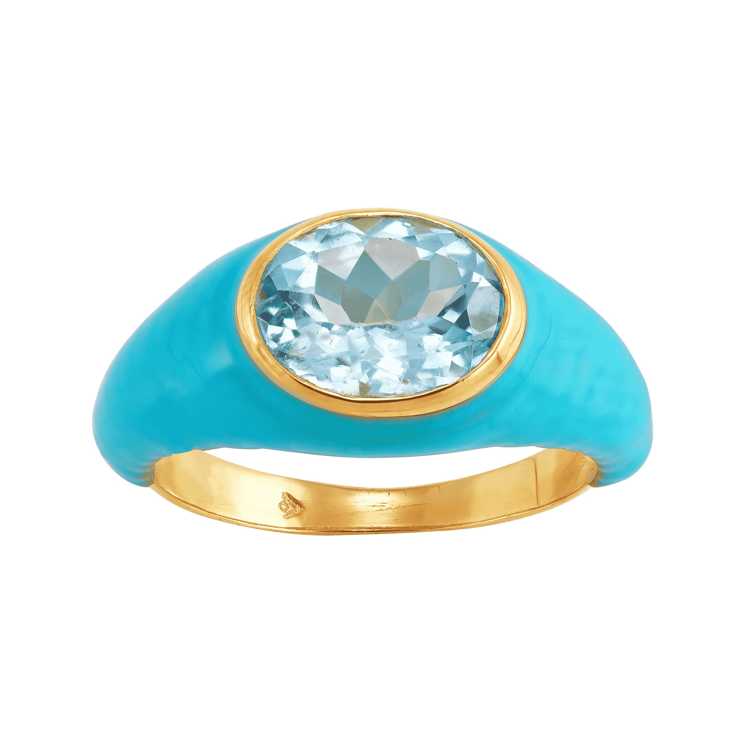 Silpada 'Mykonos' Blue Topaz Ring in 18K Yellow Gold-Plated Sterling Sliver, Size 8, Size 8