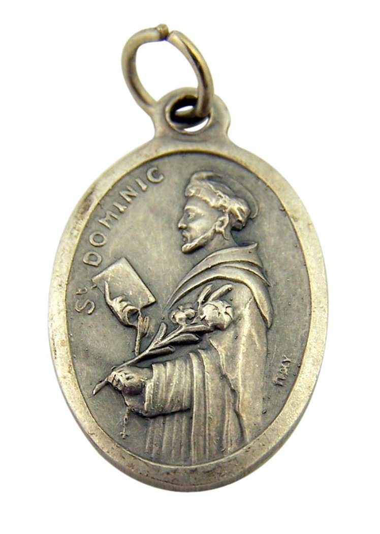 Religious Gifts Silver Toned Base Catholic Saint Dominic Patron of Astronomy Medal Pendant, 1 Inch