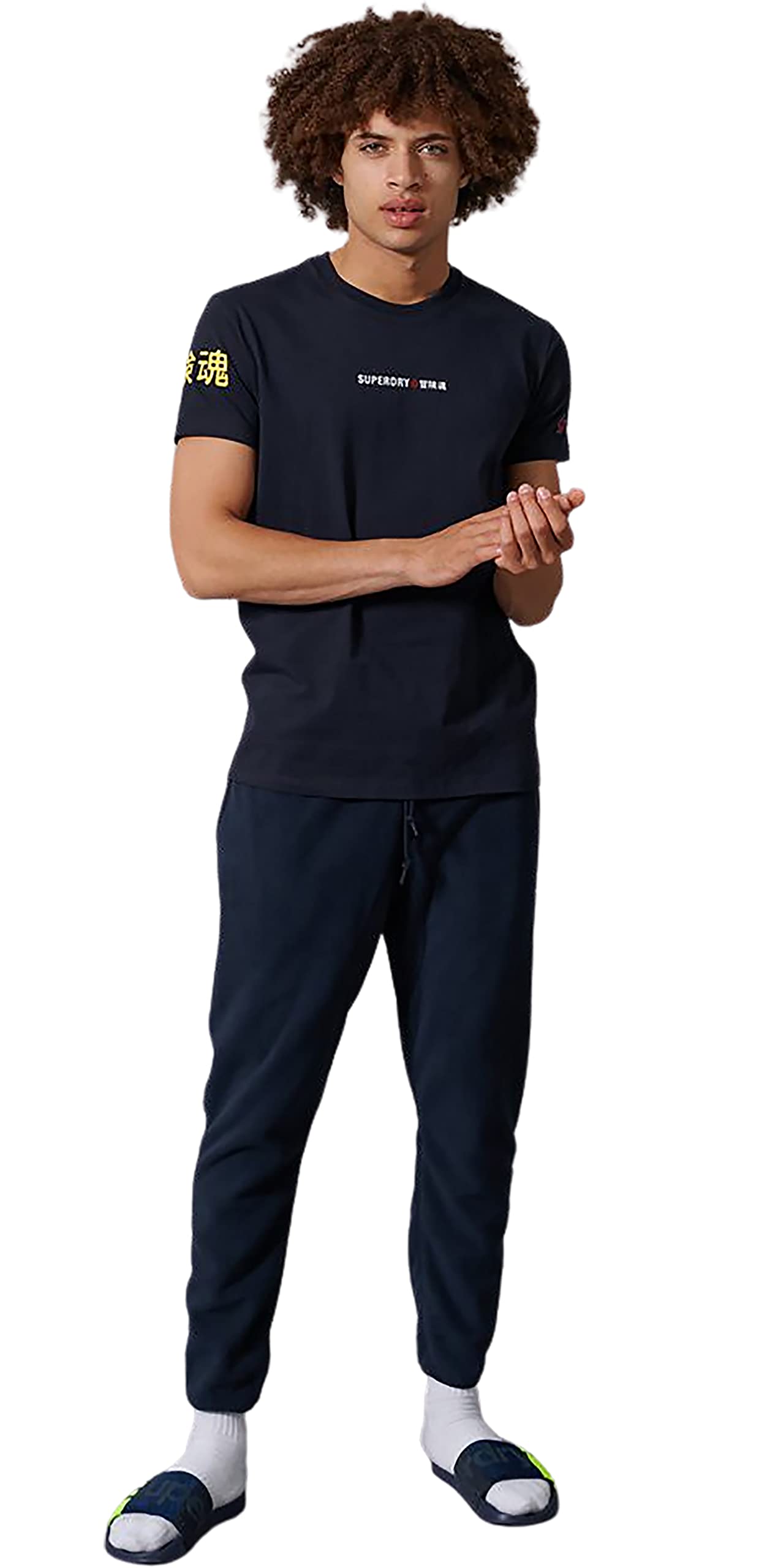 Superdry mens Sportstyle Fleece Jogger Sweatpants, Deep Navy, Large US