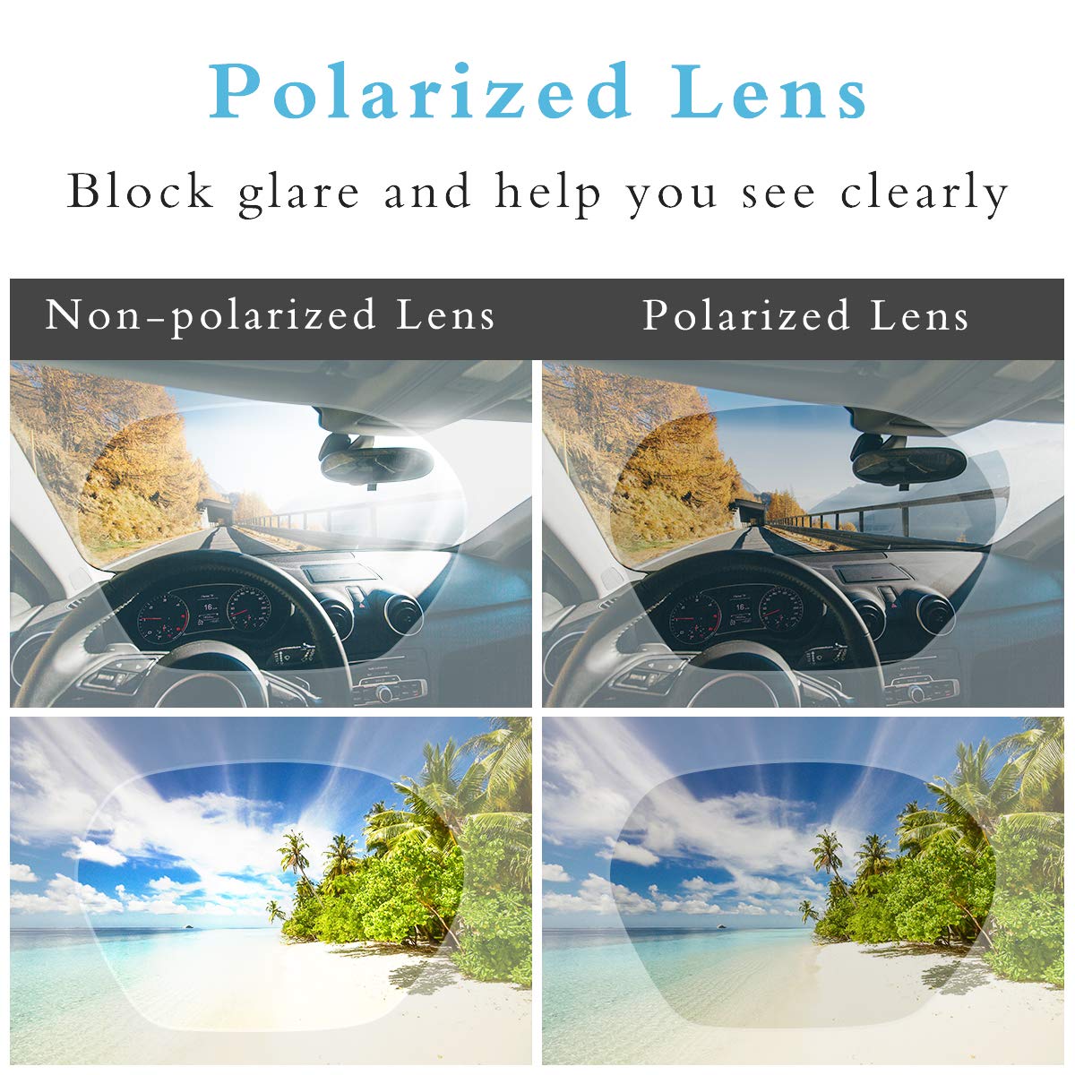 TINHAO Square Oversized Polarized Fit Over Sunglasses Over Glasses with Lightweight Large Frame for Woman Man (Amber leopard, Black)