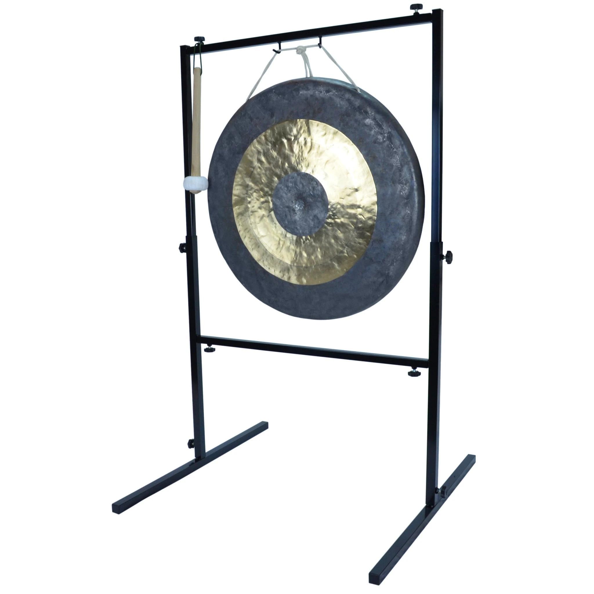 The Gong Shop 26" Chinese Chau Gong With Height Adjustable Stand/Authentic Chinese Chau Gong/Includes Gong Mallet & Hanging String/Hand Hammered Bronze Chinese Gong/Hand Select to Ensure Quality